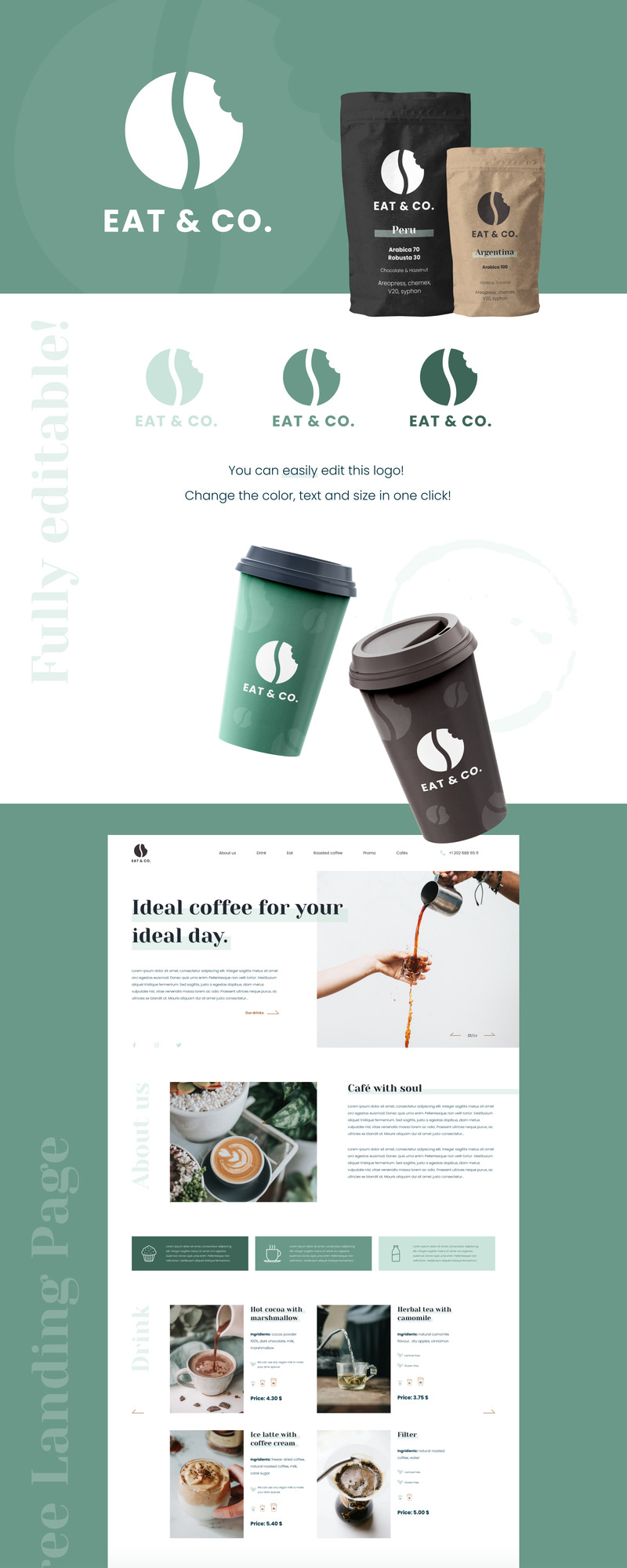 EAT & CO. – Free Minimal Coffee Shop Logo Template
