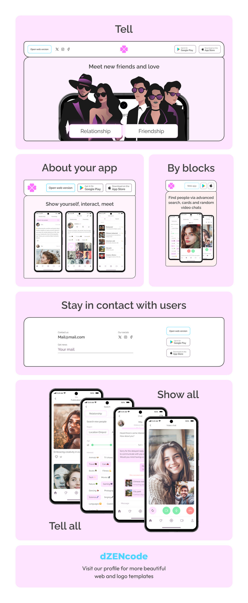 Bloom – Mobile App Representation Landing Page UI Template