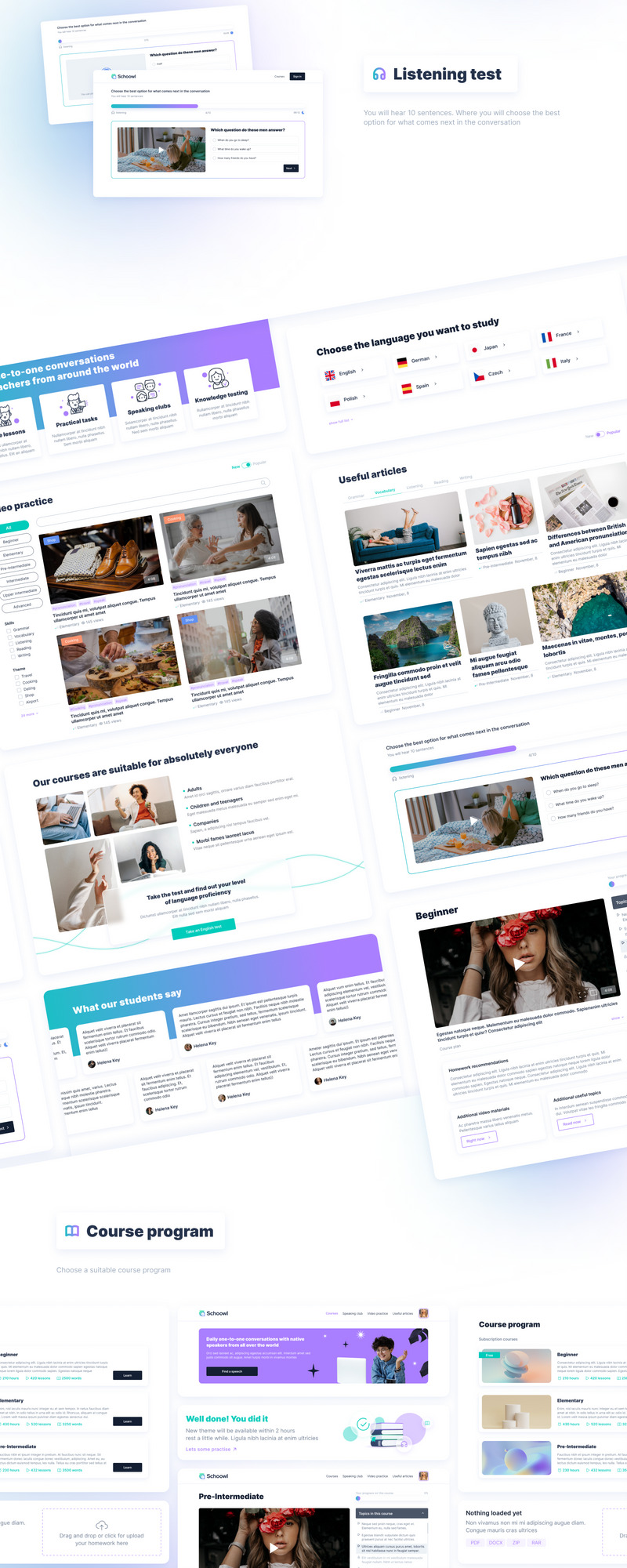 Schoowl – E-Learning Courses Website UI Template