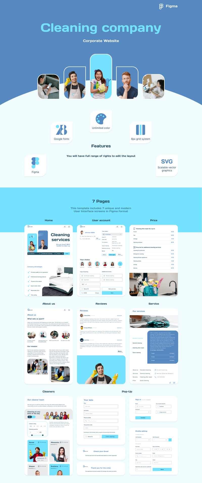 Clean-out — Cleaning company Minimalistic Website Template