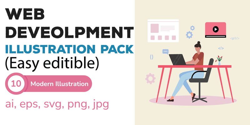 Web Development Illustration Pack #353644 - TemplateMonster