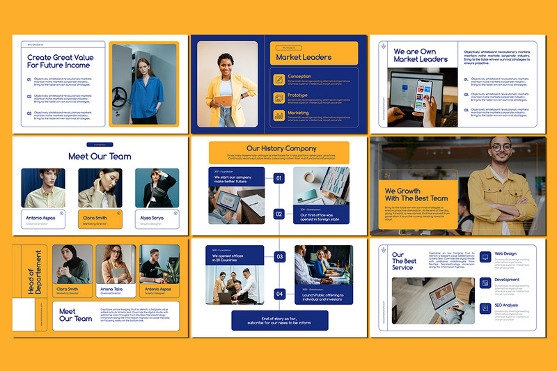 Narrow PowerPoint Business Presentation - TemplateMonster