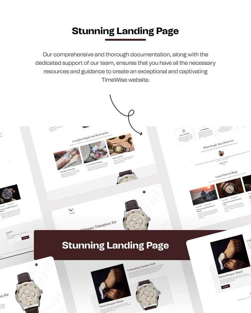 TimeWise - Watch store and Repair Service Elementor Landing page