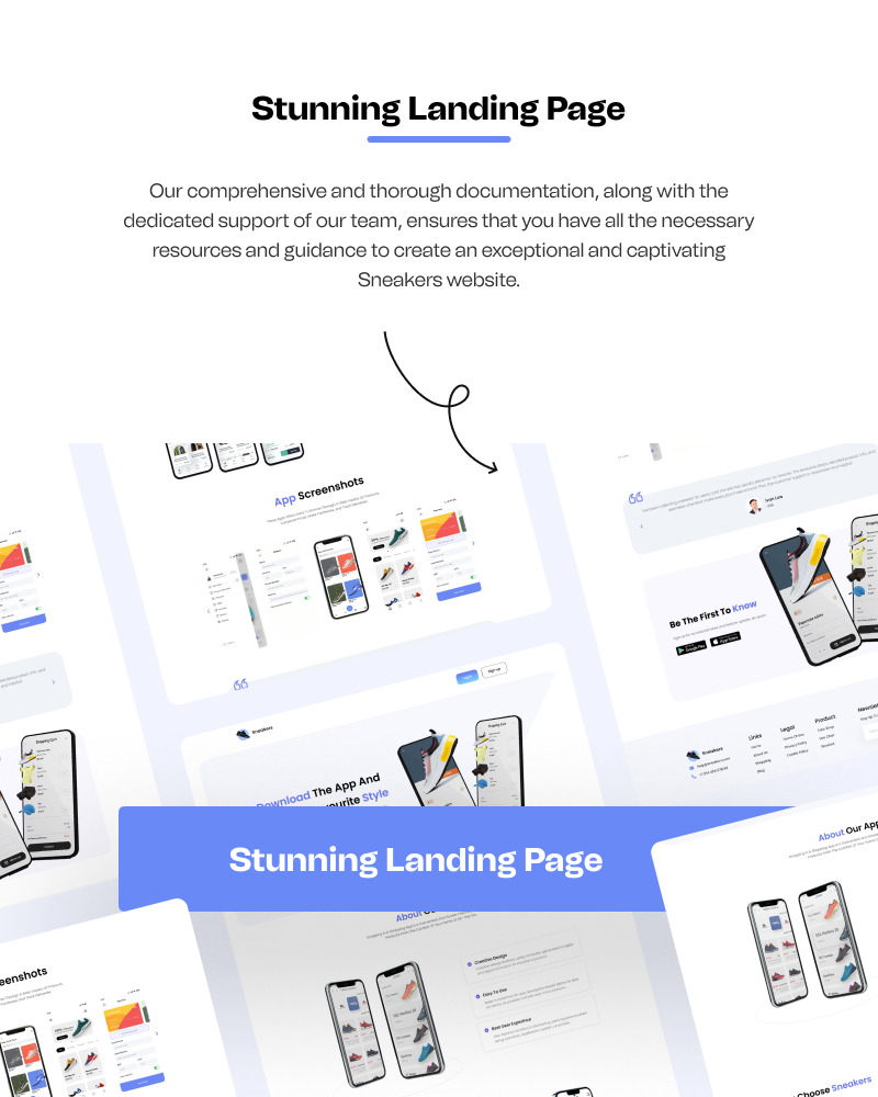 Sneakers App - App landing page Elementor Landing page Template