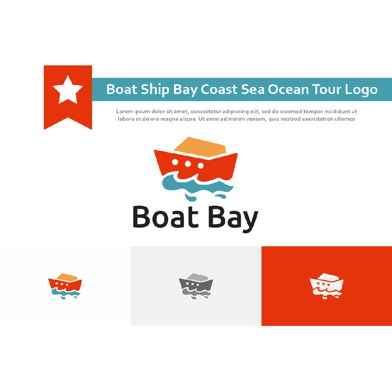 Boat Ship Bay Coast Sea Ocean Tour Travel Adventure Logo