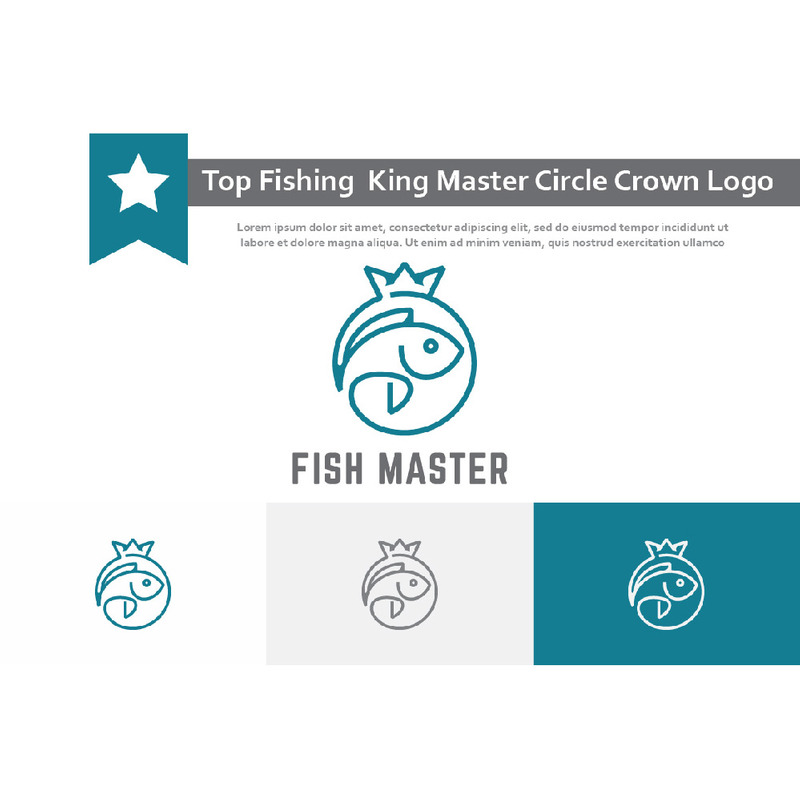 Top Fishing King Master Circle Crown Logo - TemplateMonster
