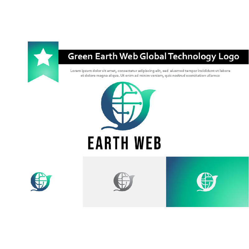 Green Earth Web Global Internet Technology Logo