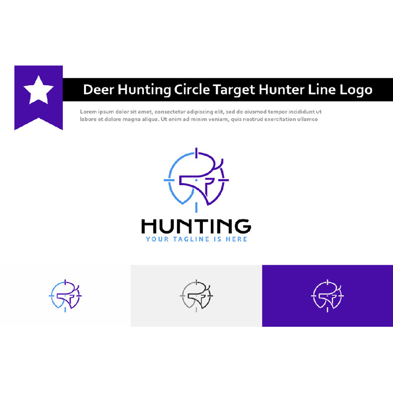 Deer Hunting Circle Target Hunter Line Logo - TemplateMonster