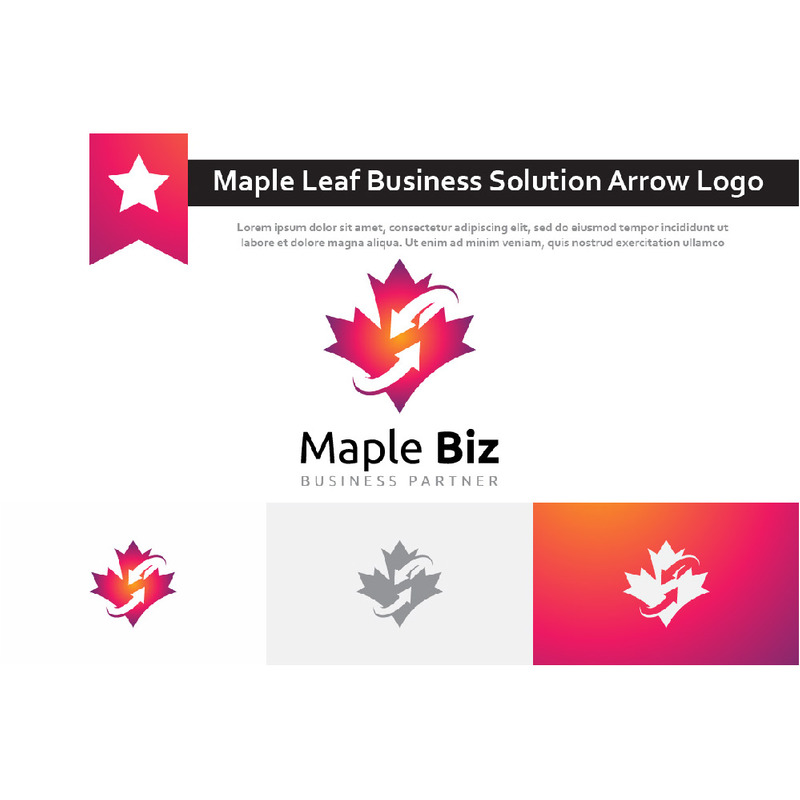 Maple Leaf Business Partner Solution Arrow Nature Logo