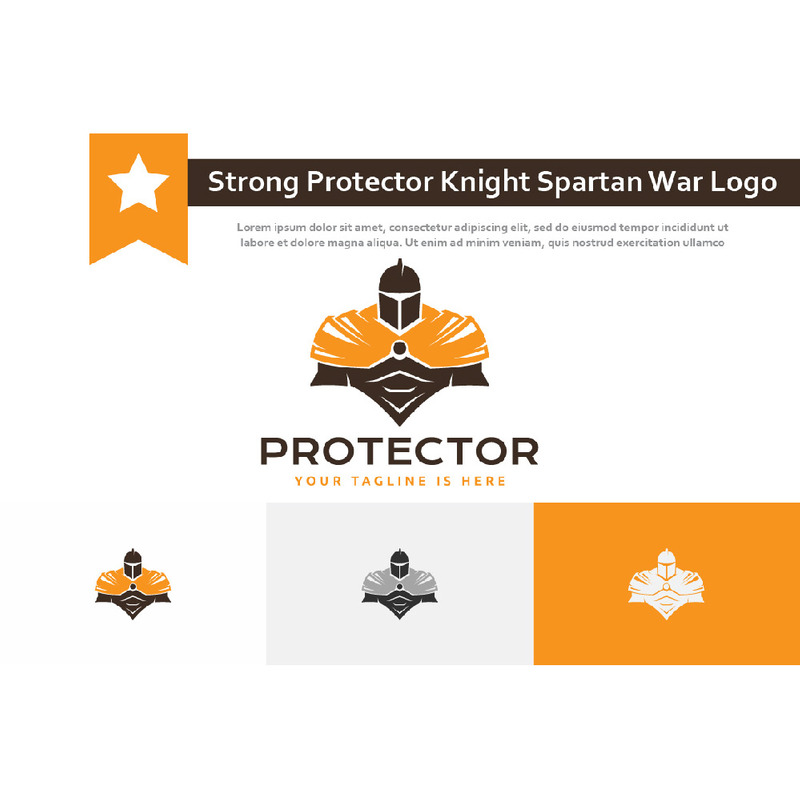 Strong Protector Knight Spartan Soldier Warrior Armour War Logo