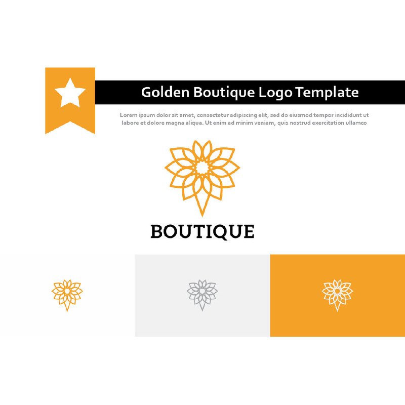 Beautiful Elegant Golden Boutique Shop Modern Logo Template