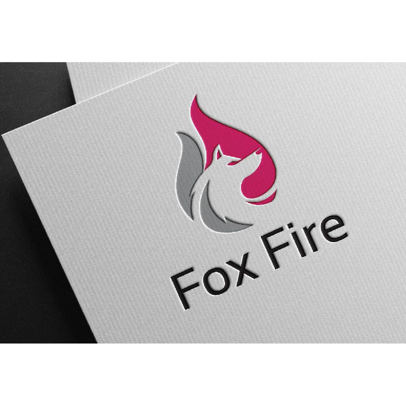 Hot Fire Flame Fox Wildlife Animal Negative Space Logo Template