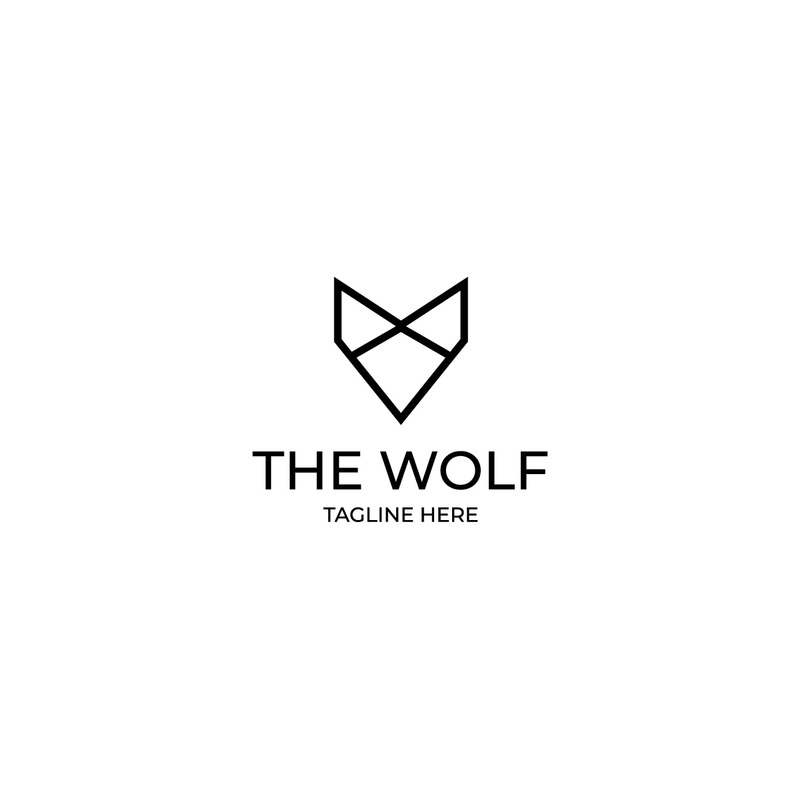 Wolf Minimalist Logo Template #194254 - TemplateMonster