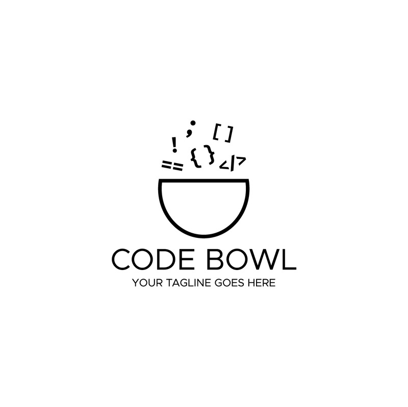 Code Bowl Minimalist Logo Template #194707 - TemplateMonster