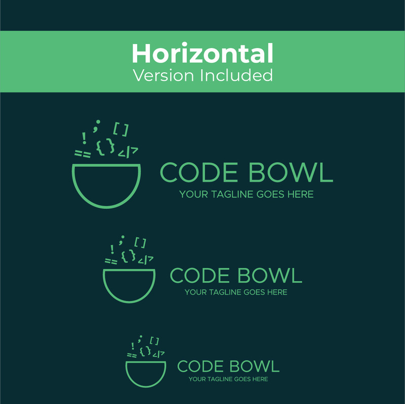 Code Bowl Minimalist Logo Template #194707 - TemplateMonster