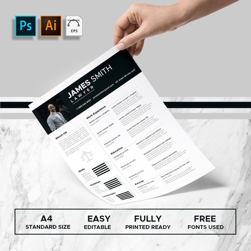 James Smith - Lawyer CV Resume Template - TemplateMonster