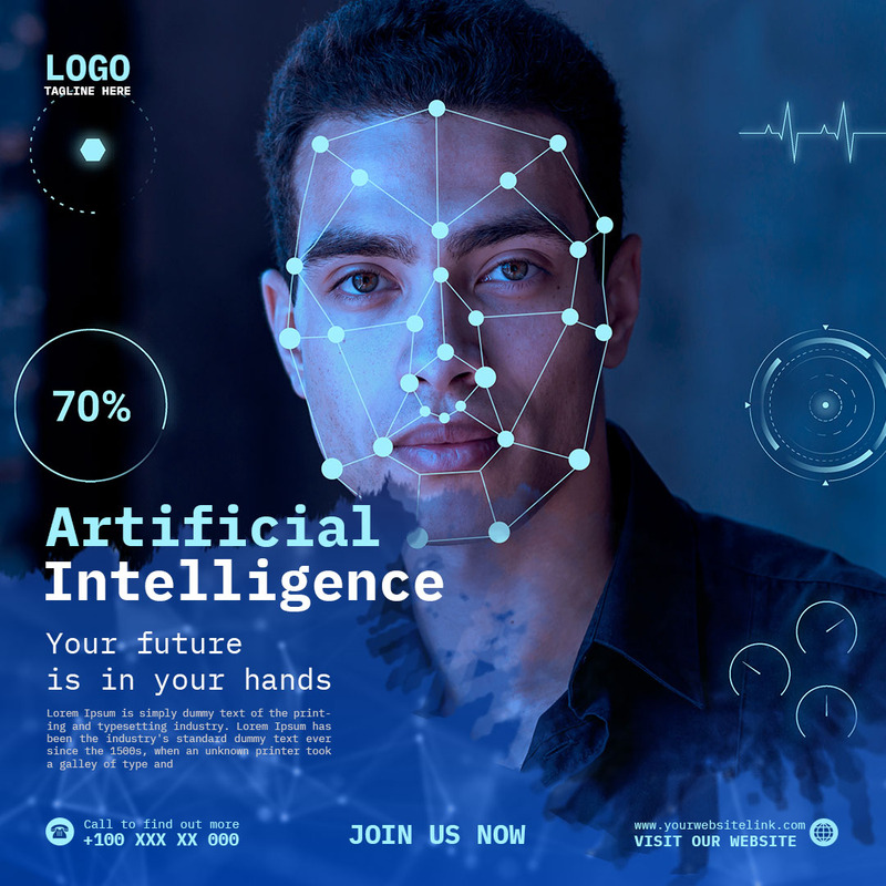 Clean Artificial Intelligence Social Media Post