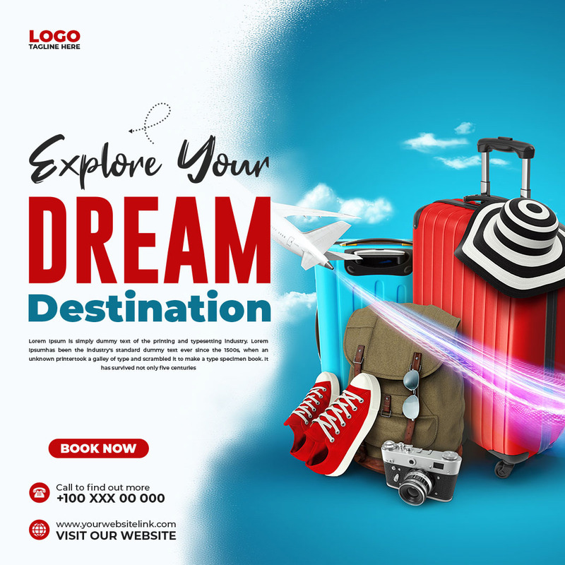 Travel And Tour Social Media Post Design - TemplateMonster