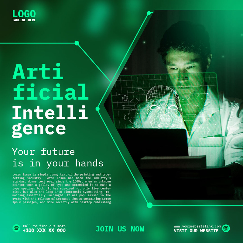 Creative And Modern Artificial Intelligence Social Media Post