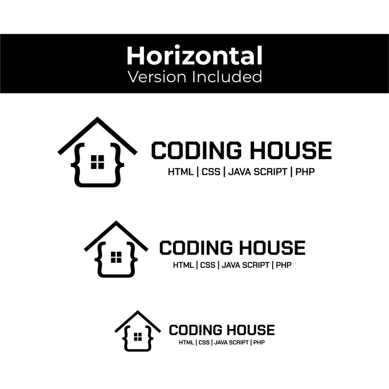 Coding House Minimalist Logo Template - TemplateMonster