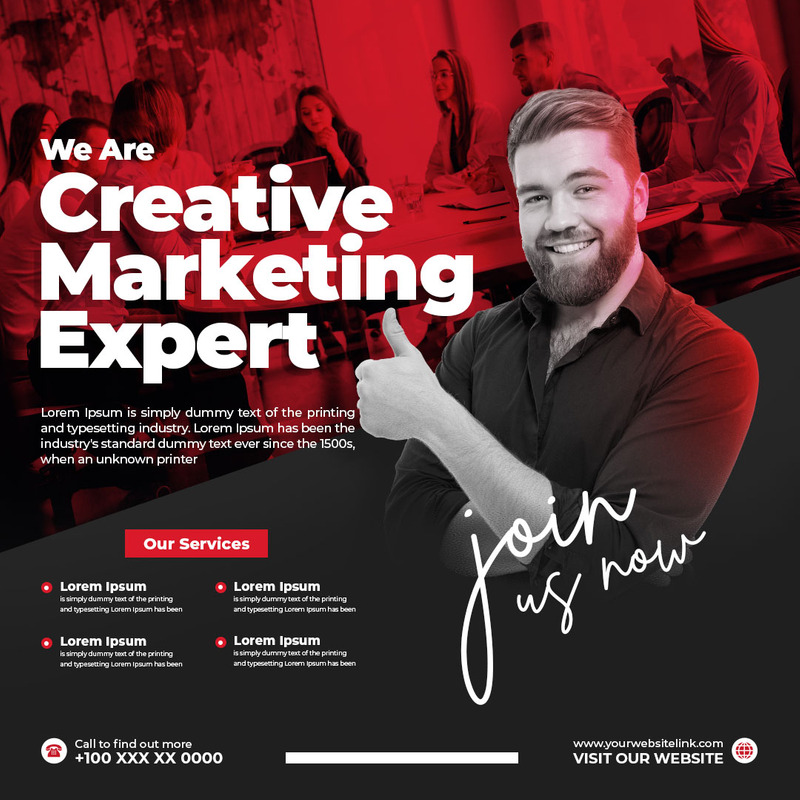 Digital Marketing Red And Black Social Media Post