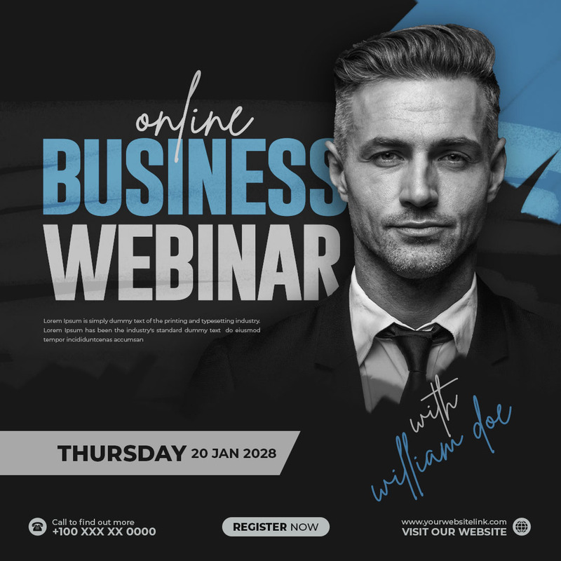 Online Webinar Creative Social Media Post - TemplateMonster