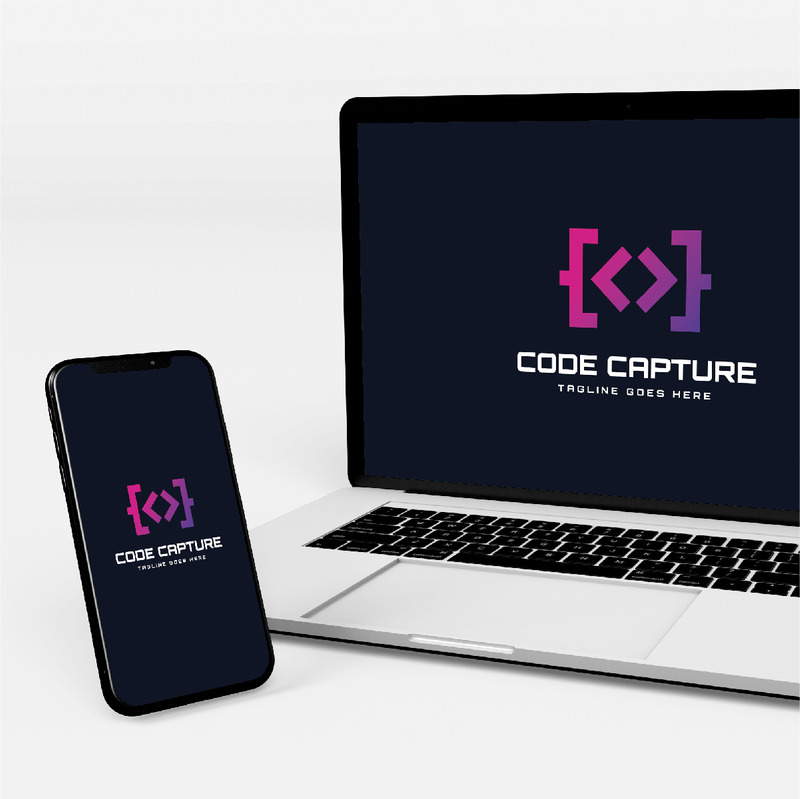 Code Capture Minimalist Logo Template - TemplateMonster