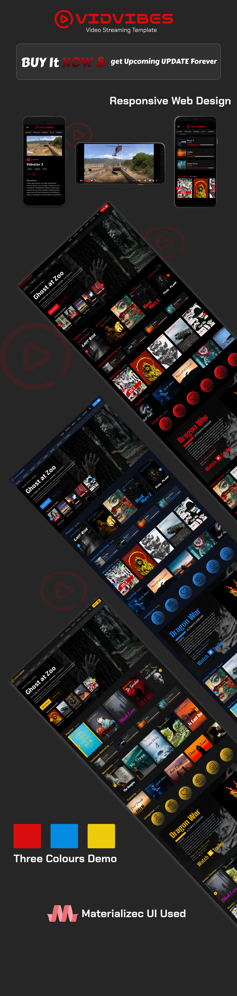 VIDVIBES Video streaming HTML-SASS Template for Movies & Series