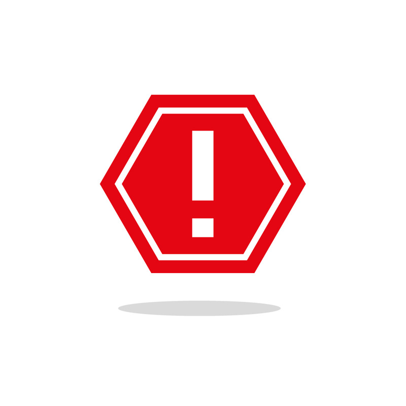Hexagonal Danger Warning Sign with Exclamation Mark Symbol