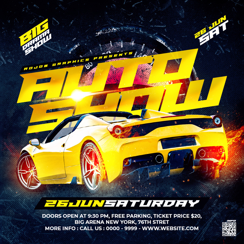 Car Show social media and Instagram post design template