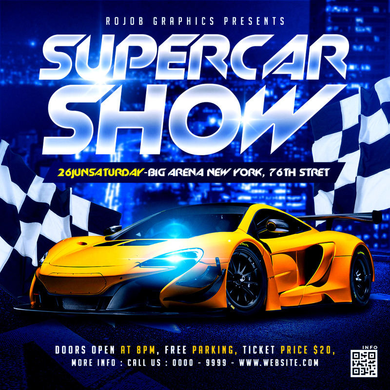 Car Show social media post design template - TemplateMonster