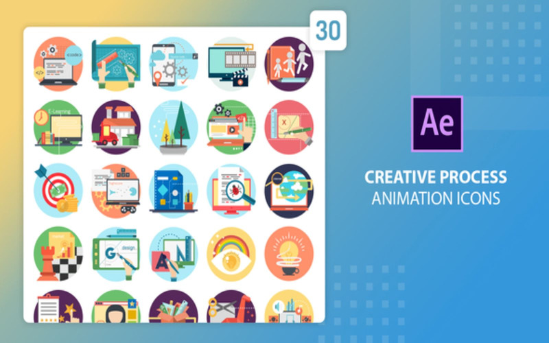 Creative Process Icons for Daily Use- After Effects Template