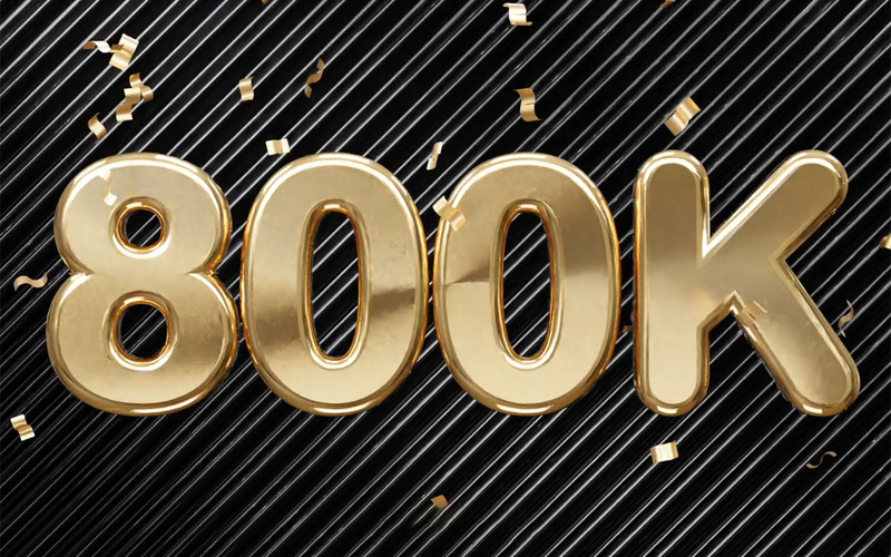 800k celebration text animation motion video