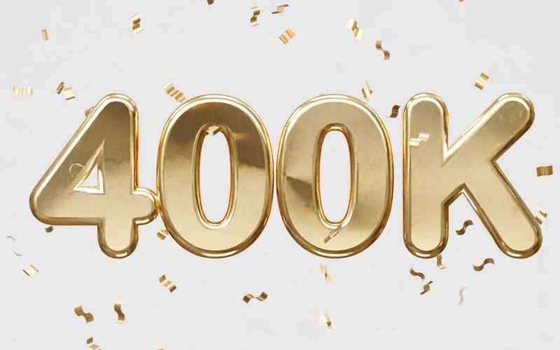 400k celebration text animation motion graphics video