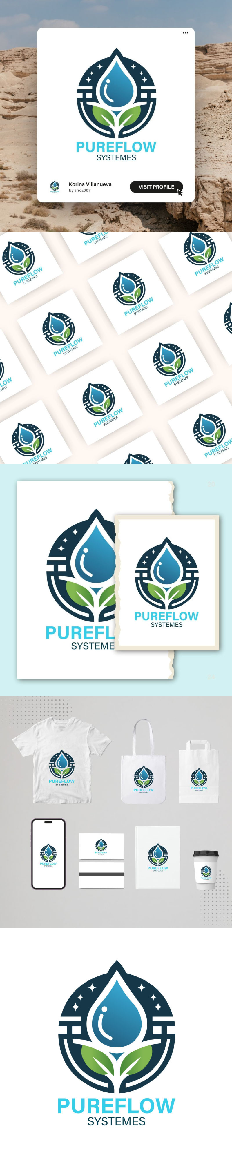 PureFlow Logo Template – Professional Water Protection & Eco-Friendly ...