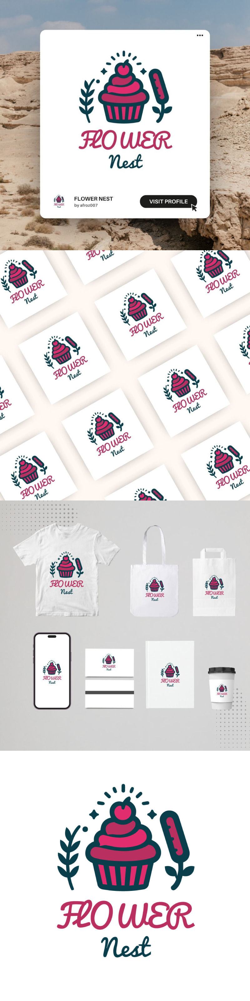 FlourNest Bakery Logo Template – Cozy & Customizable Logo for Bake Brands