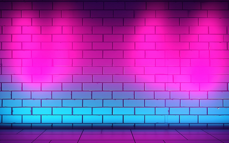 Brick wall with neon light #405026 - TemplateMonster