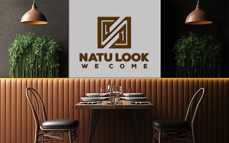 Sing logo mockup | white board mockup on the restaurant