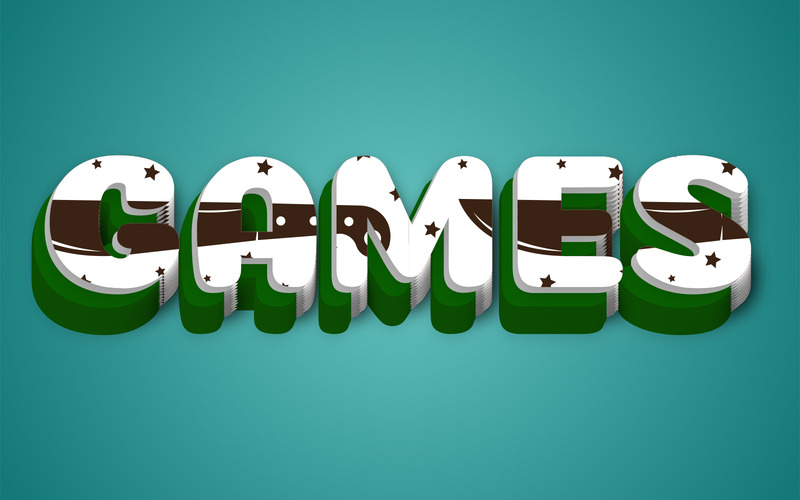 Games | 3D Games | Realistic Text Style | Editable Vector Text Effect ...