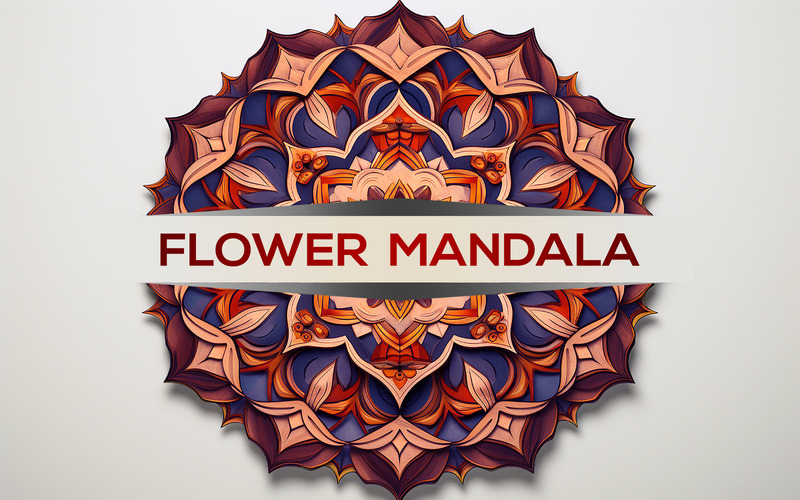 Colorful vintage mandala | sign mandala design | mandala identity mockup