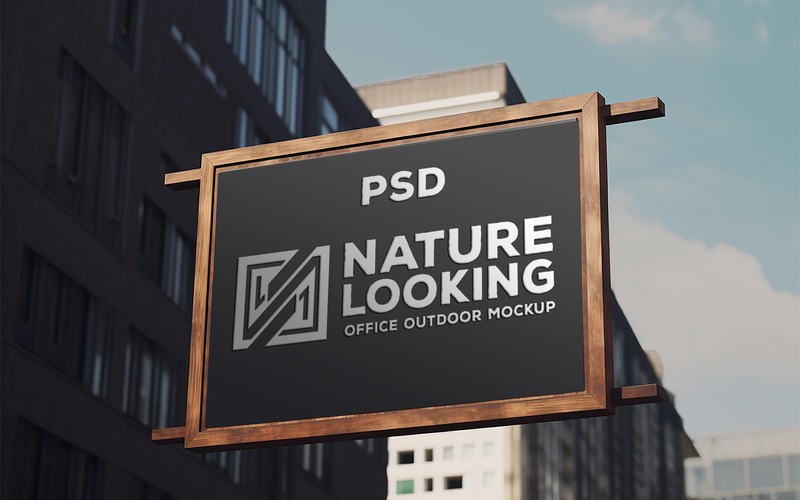 Hanging sign board mockup #400154 - TemplateMonster