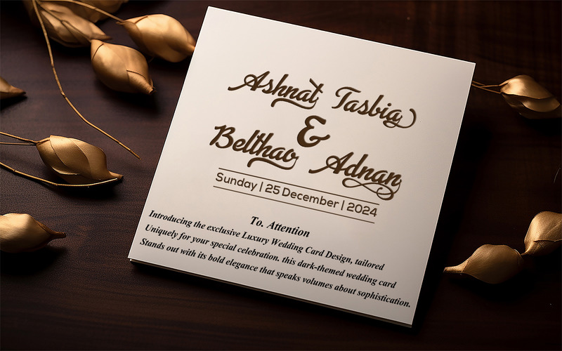 White wedding card mockup_wedding card_invitation card design_editable ...