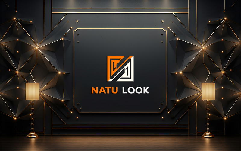 Luxury wall mockup | wall logo mockup | black and gold wall logo mockup