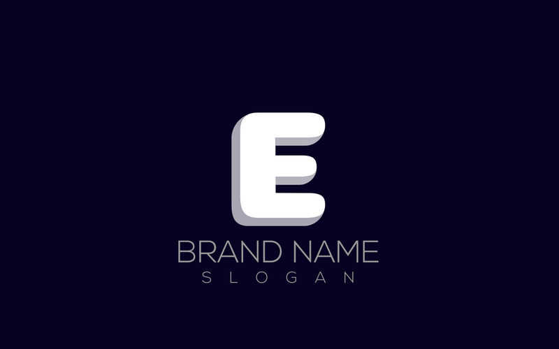 3D E Logo Vector | 3D Letter E Logo Design - TemplateMonster