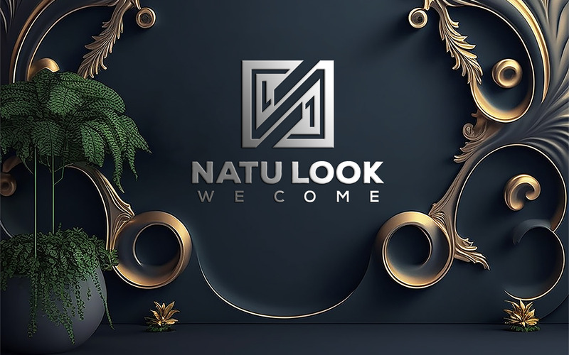 Logo Mockup | logo mockup on the geometric frame