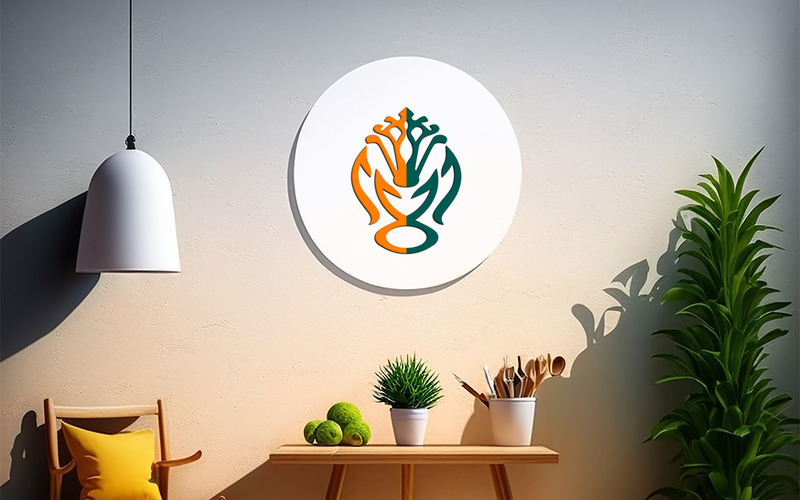Colorful Interior Mockup_Logo Mockup_circle board Logo Mockup_interior ...