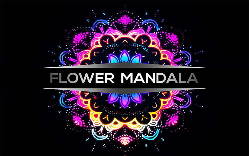 Flower mandala design | neon flower mandala | sign mandala identity ...