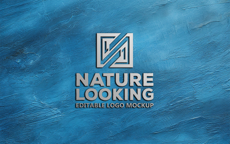 Logo mockup_blue wall logo mockup_sign logo mockup