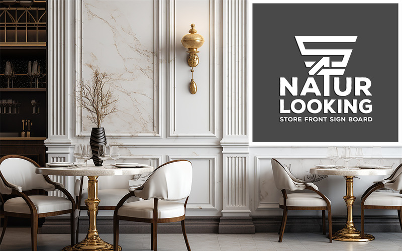 Restaurant front board mockup_Restaurant interior logo mockup_store ...