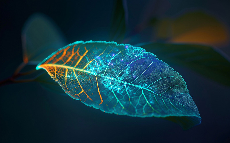Neon leaves background bundle design - TemplateMonster